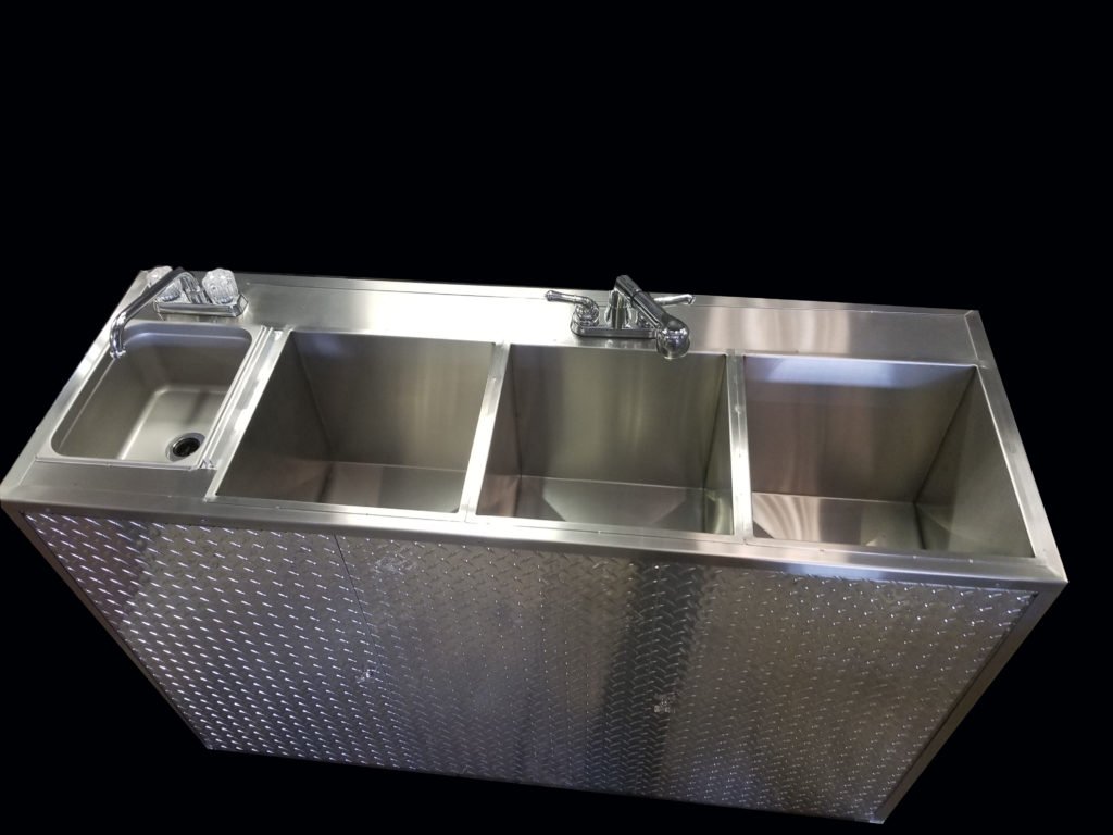 JUMBO SELF CONTAINED PORTABLE 4 COMPARTMENT SINK 110v ELECTRIC – JK ...